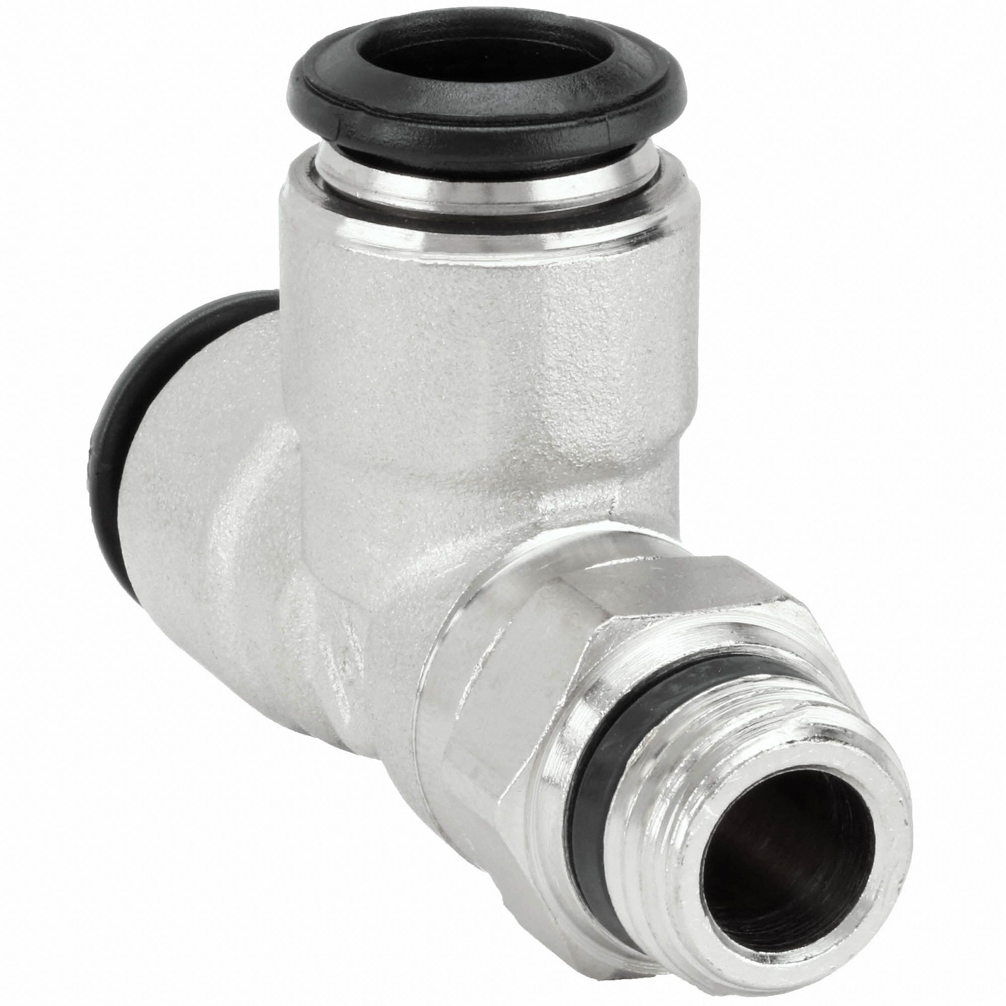 AIGNEP USA Swivel Run Tee: Nickel Plated Brass, Push-to-Connect x Push-to-Connect x MNPT ...