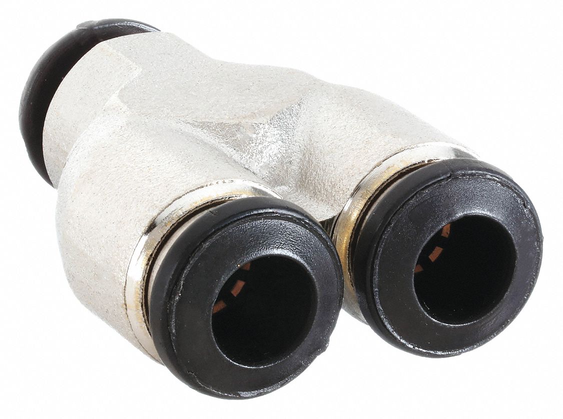 AIGNEP USA, 6 mm OD x 6 mm OD x 6 mm OD Size, Nickel, Push-Fit Wye Fitting - 1WVD5|50310N-6-PK5 ...