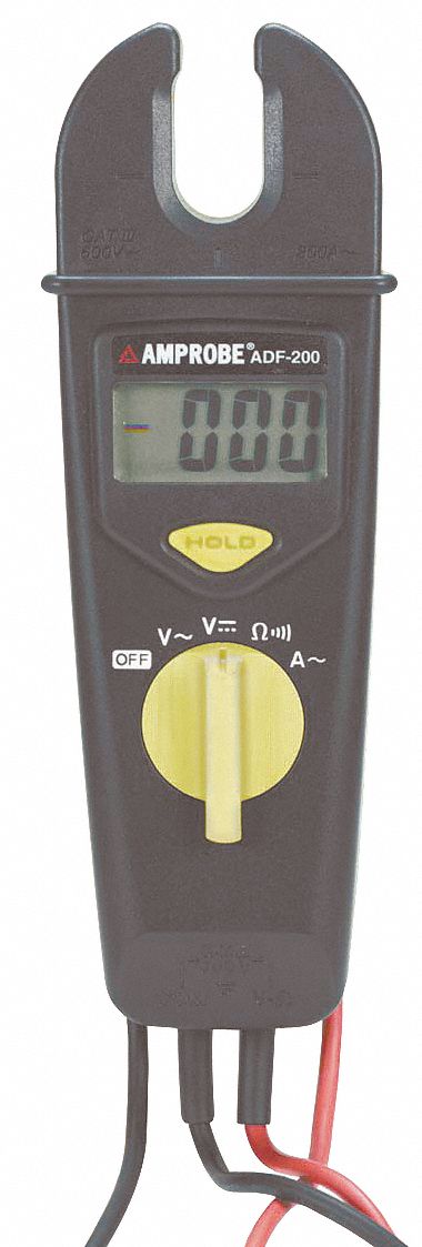 Digital Clamp On Ammeter, 0.3 in (8 mm) Jaw Capacity, CAT III 600V, CAT ...