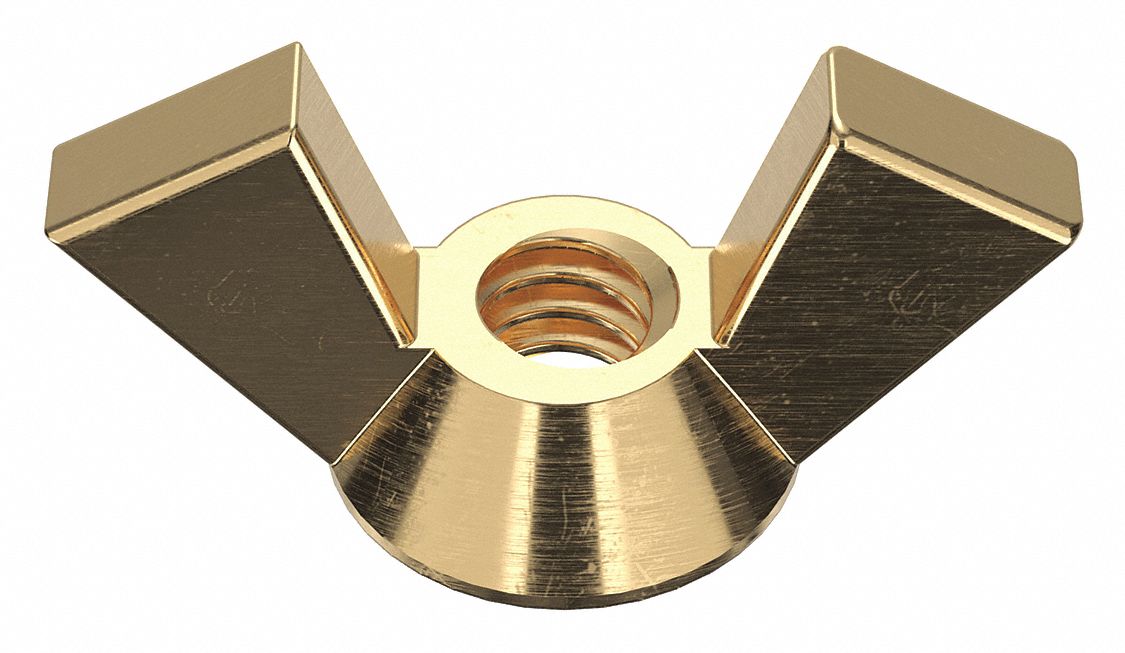 #10-24 Thread Size, Brass, Wing Nut - 1WY73|1WY73 - Grainger