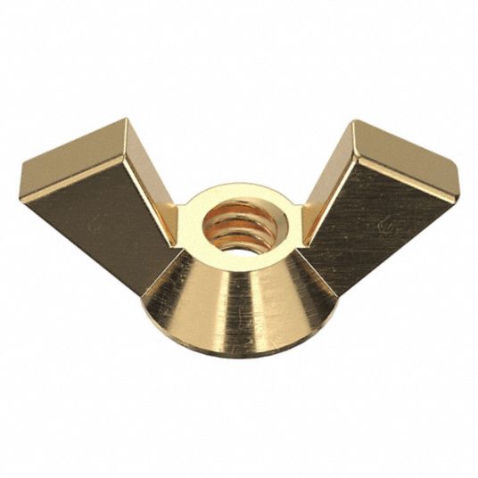 #10-24 Thread Size, Brass, Wing Nut - 1WY73|1WY73 - Grainger