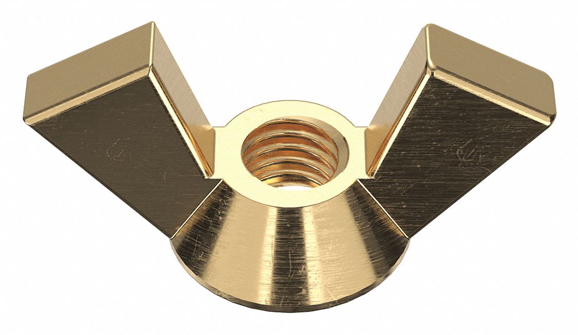 #10-32 Thread Size, Brass, Wing Nut - 1WY75|1WY75 - Grainger