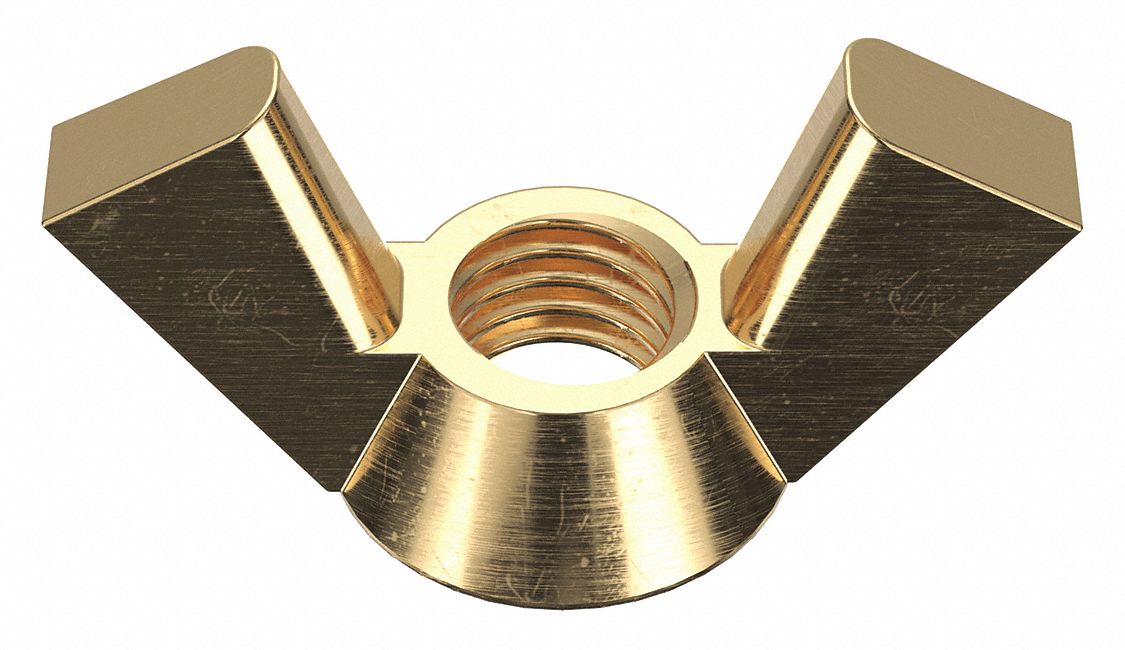 5/8"-11 Thread Size, Brass, Wing Nut - 41VA47|U47550.062.0001 - Grainger