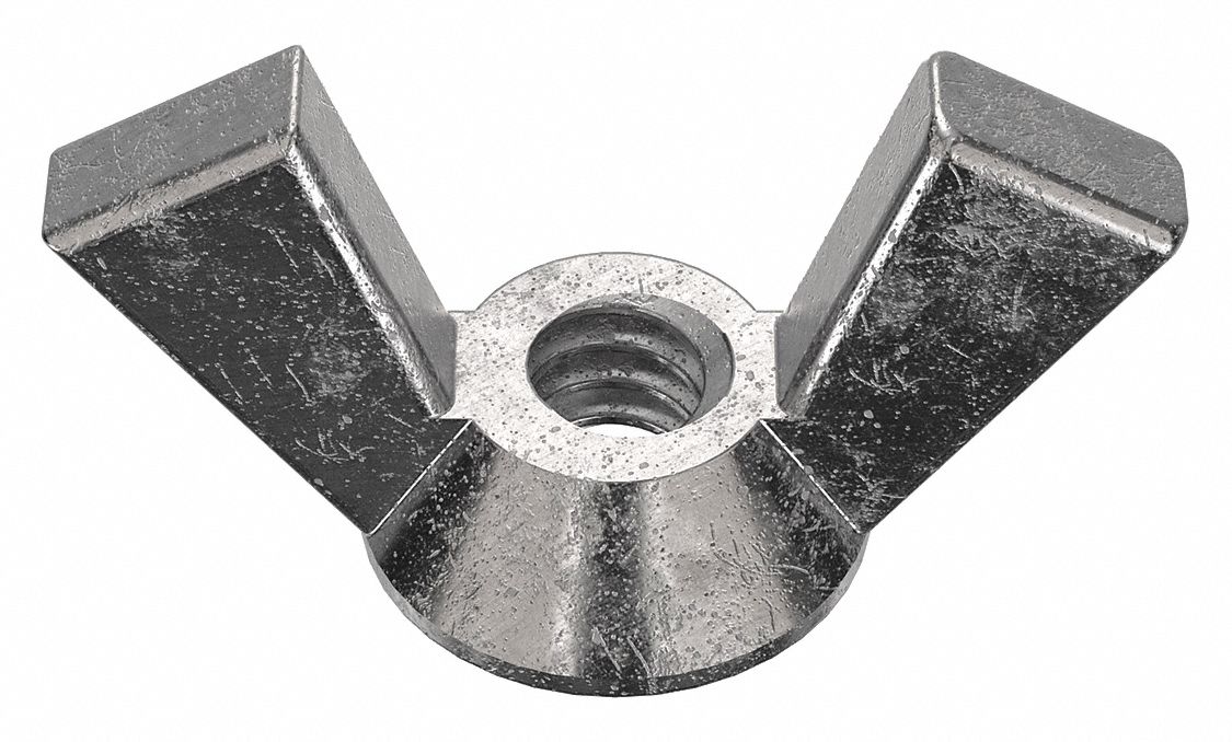 #6-32 Thread Size, Stainless Steel, Wing Nut - 1WY85|1WY85 - Grainger