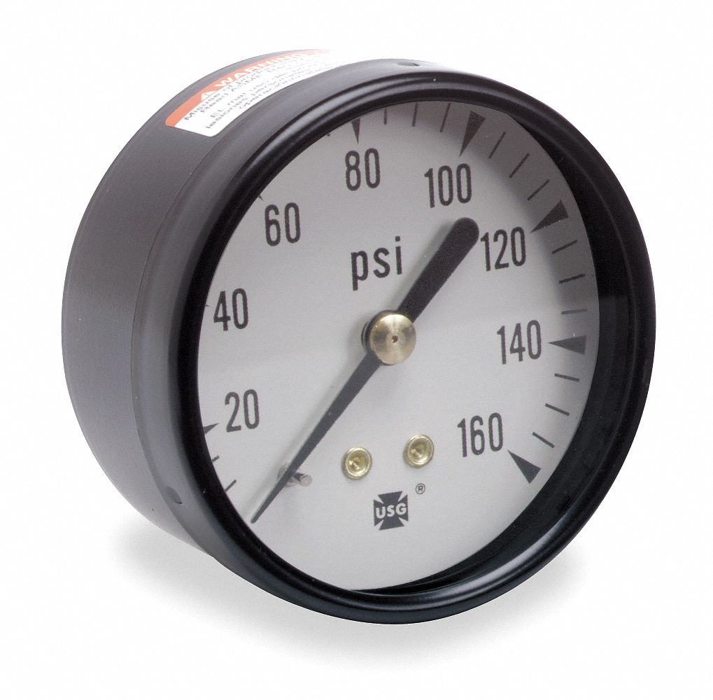 Gauge,Pressure,160 PSI - Grainger