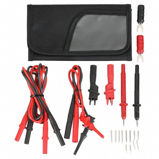POMONA, CAT II 600V, Alligator Clip/Probe/Spade Lug, Test Lead Kit ...