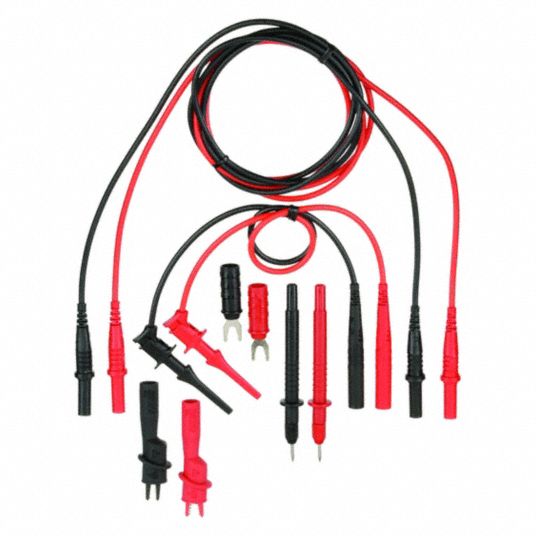 POMONA, CAT II 600V, Alligator Clip/Probe/Spade Lug, Test Lead Kit ...