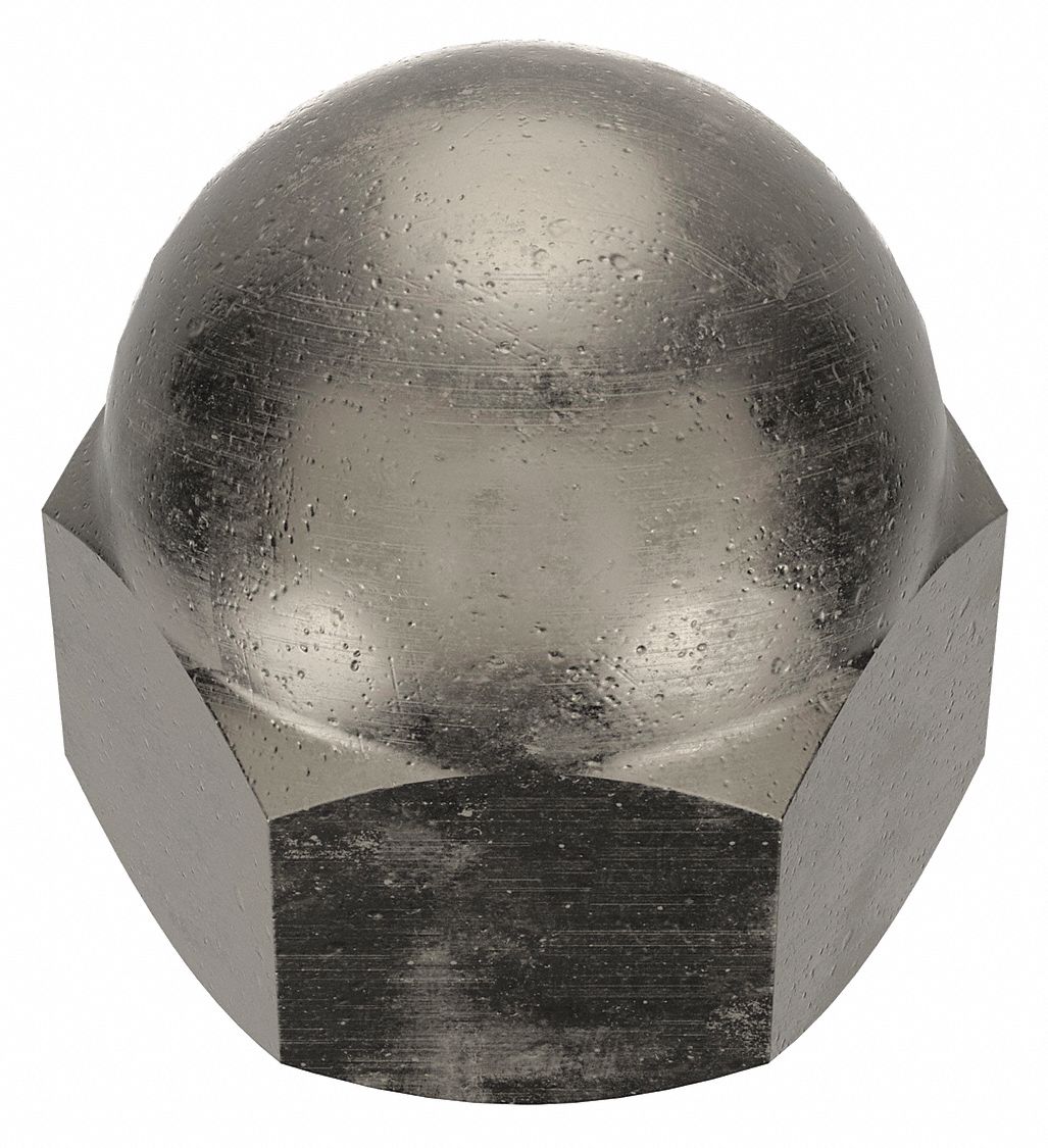 #10-24 Thread, Nickel Plated, Cap Nut - 1XA12|DNI-10P5-100BX - Grainger