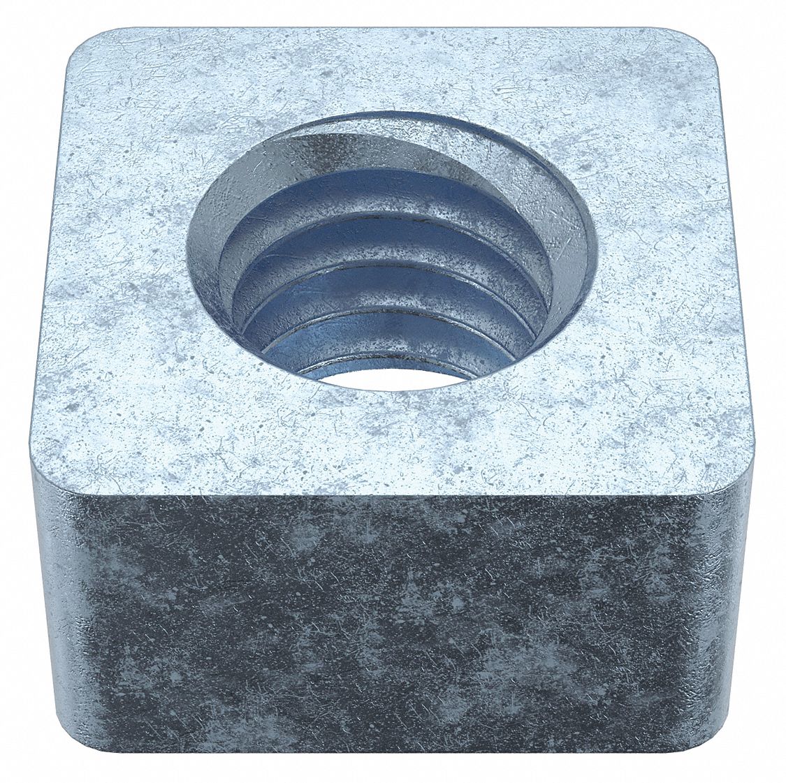 3/8"-16 Thread Size, Steel, Square Nut - 1XA90|SQNI20370-100BX - Grainger