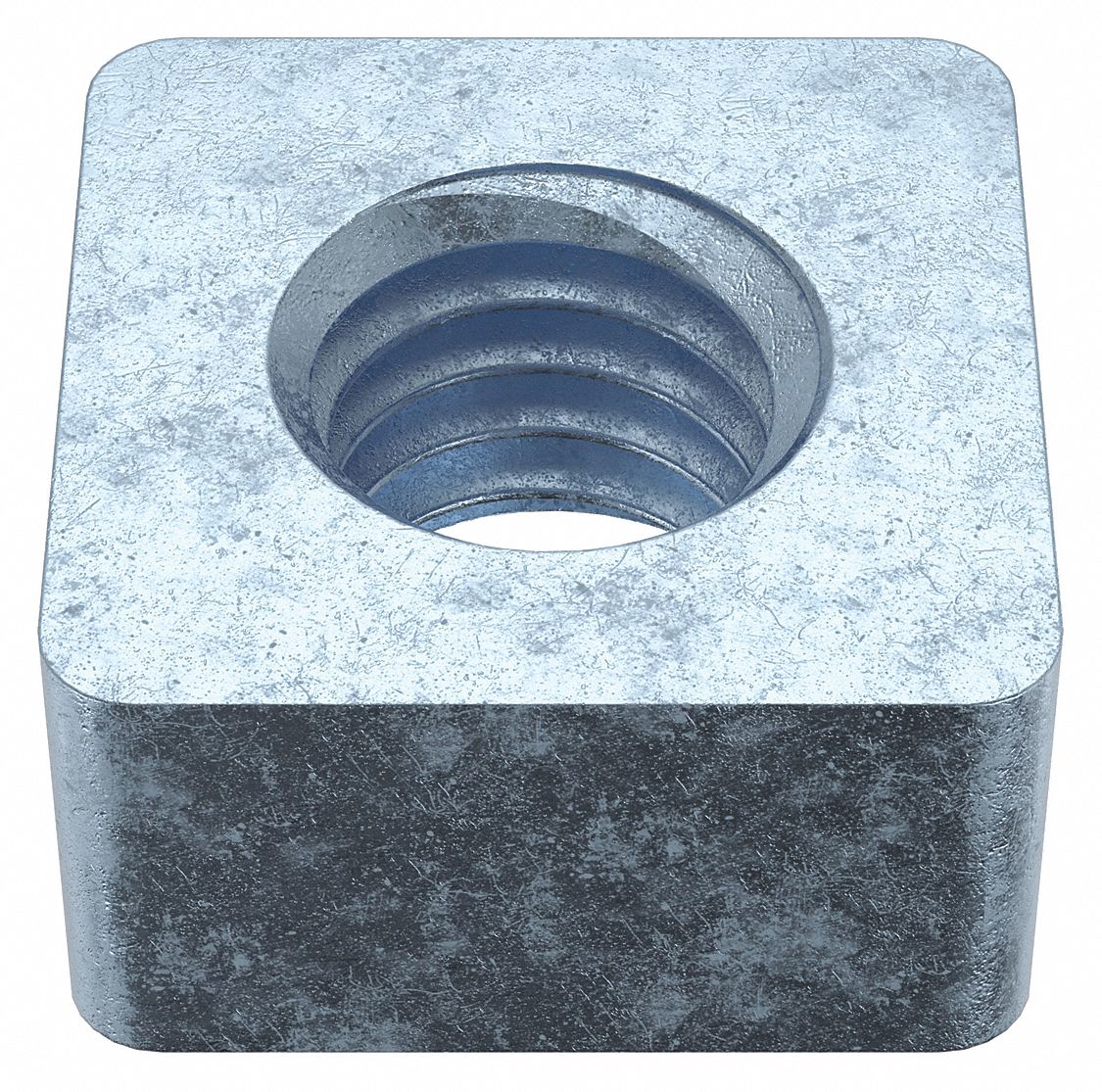 7/16"-14 Thread Size, Steel, Square Nut - 1XA91|SQNI20430-100BX - Grainger