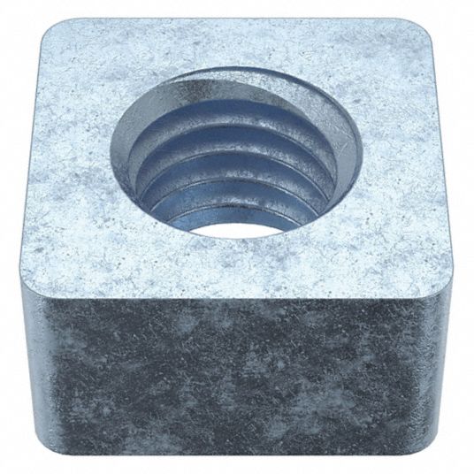 1/2"-13 Thread Size, Steel, Square Nut - 1XA92|SQNI20500-050BX - Grainger