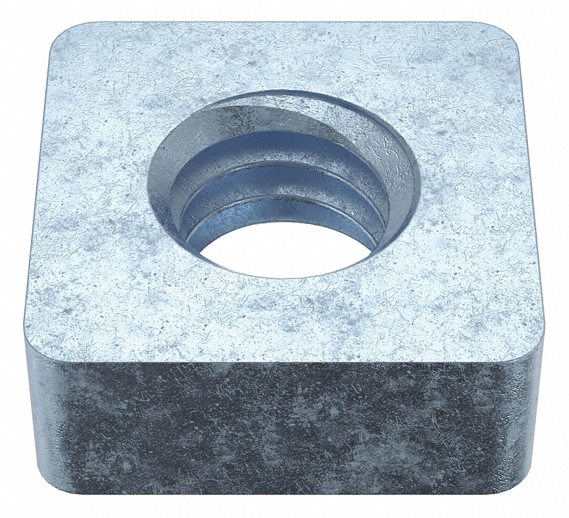 5/16"-18 Thread Size, Steel, Square Nut - 1XB15|SQMSNI20310-100BX ...