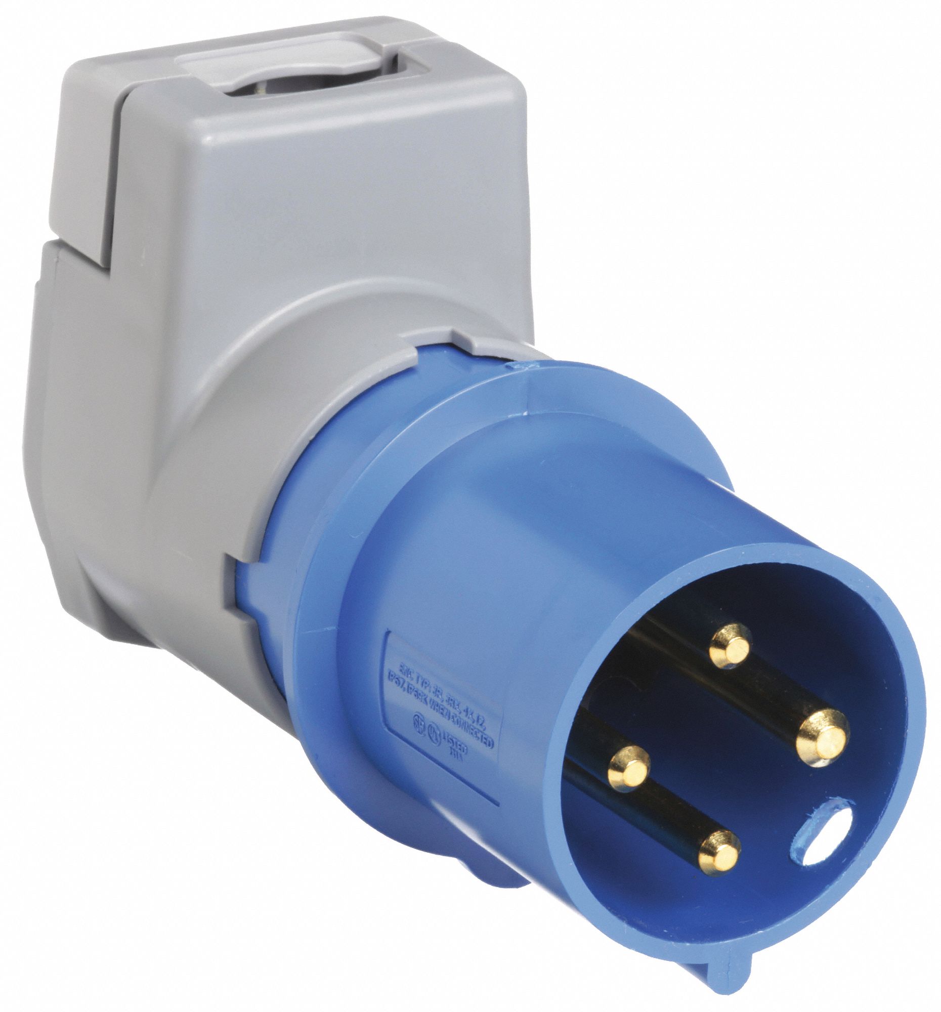 60 A, 250V AC, Angled Pin and Sleeve Plug - 1XC85|A460P9 - Grainger