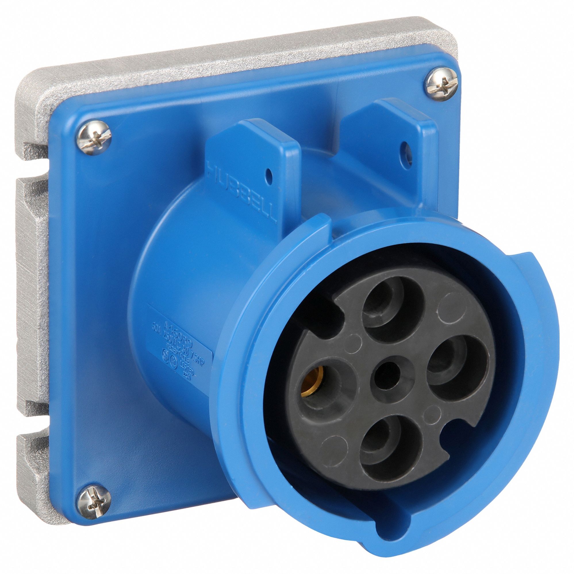 60 A, 250V AC, Angled Pin and Sleeve Receptacle - 1XC91|A460R9 - Grainger