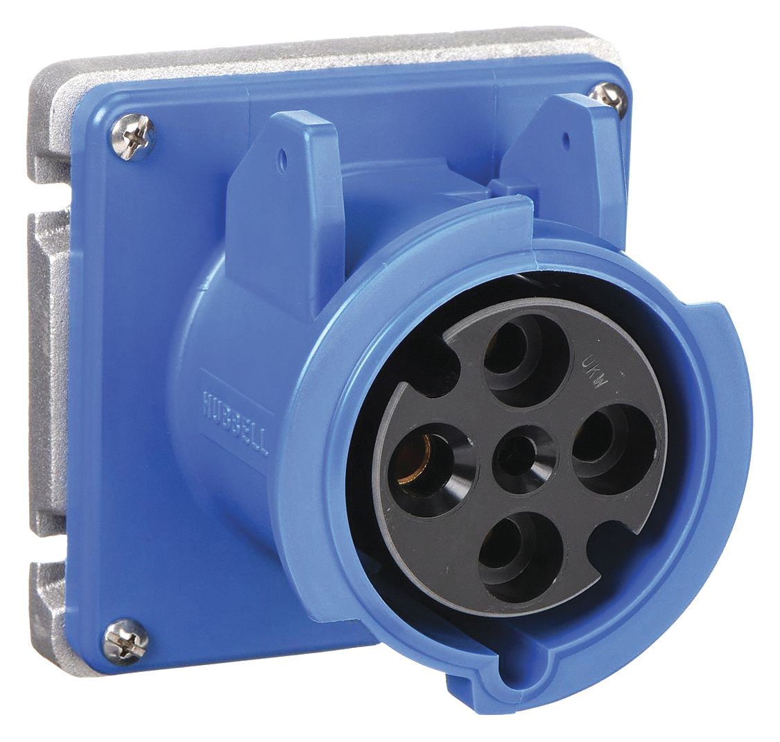 60 A, 250V AC, Angled Pin and Sleeve Receptacle - 1XC91|A460R9 - Grainger