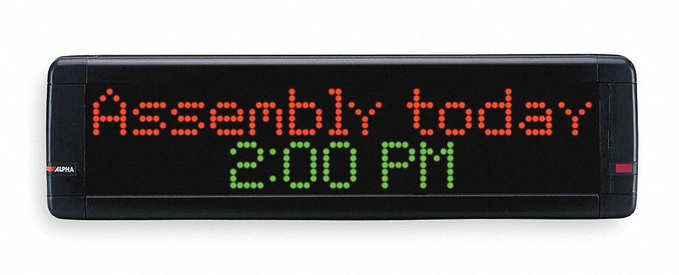 Electronic Message Sign, Wall/Ceiling Mounting - Grainger