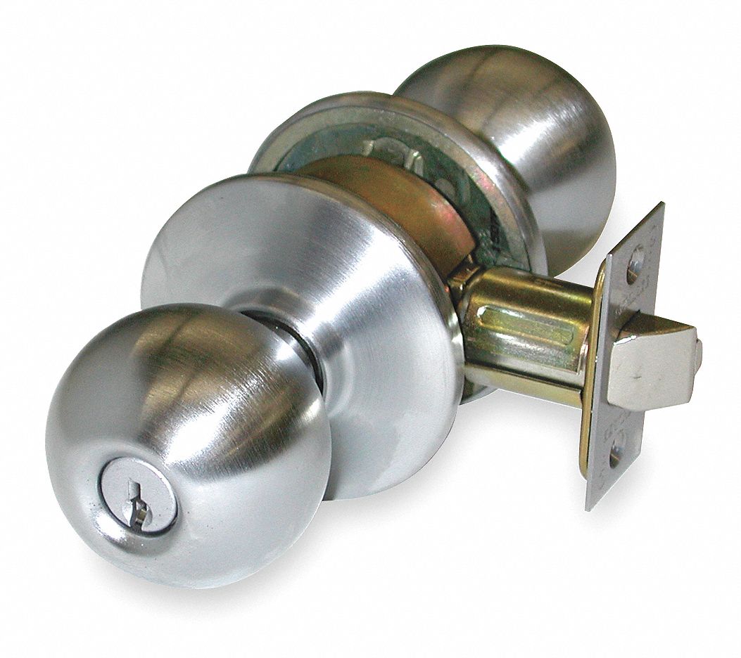 Knob Lockset, Mechanical, Knob, Cylindrical, Entrance, 2 - Grainger