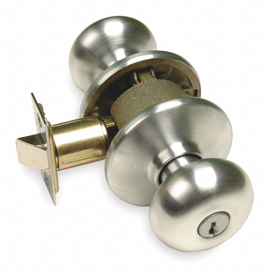 Knob Lockset, Mechanical, Knob, Cylindrical, Entrance, 2 - Grainger
