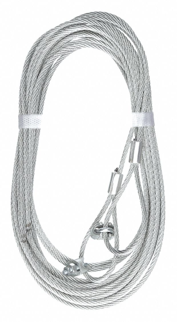 Steel, 5/32 in Overall Ht, Spring Lift Cable - 1XNB7|1XNB7 - Grainger
