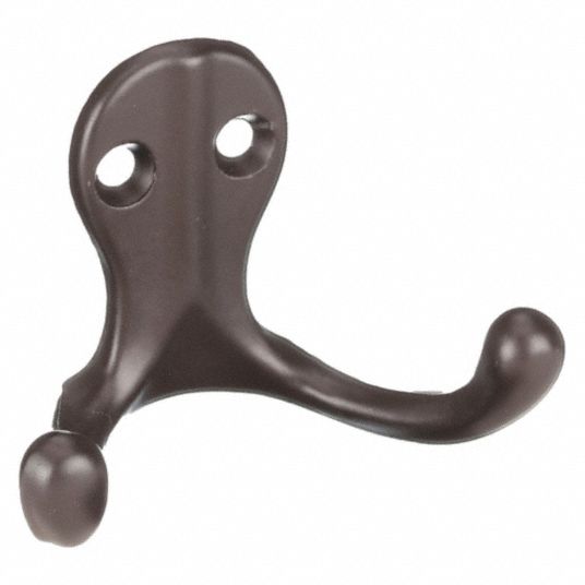 2 Points per Hook, 1 1/4 in Projection, Coat Hook - 1XNF8|1XNF8 - Grainger