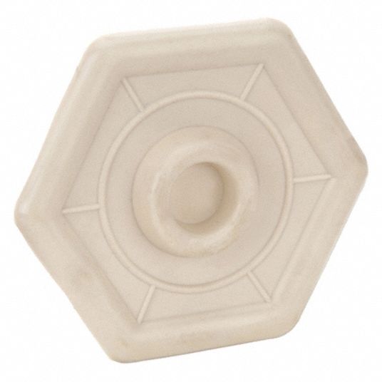 Wall Protector Plate, Almond PVC Plastic, Overall Dia. 3 4/5 in - Grainger