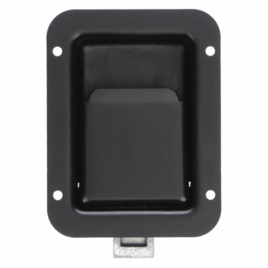 Push-to-Close, Non-locking, Paddle Latch, 3 5/8 in, Black Powder Coated ...