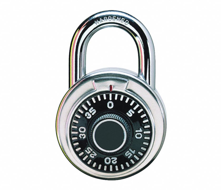 GRAINGER APPROVED Candado de Combinación 3 dígitos Configuración Sencilla Acero Inoxidable ...