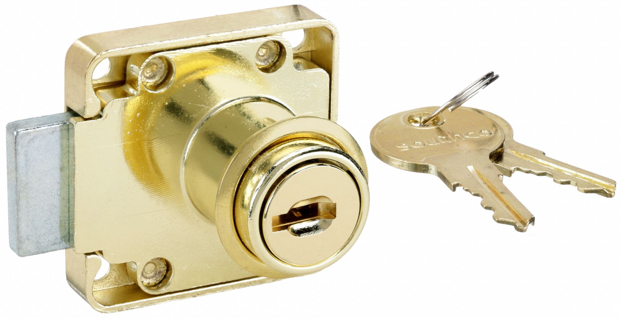 For 7/8 in Material Thick, Brass, Cabinet and Drawer Dead Bolt Locks ...