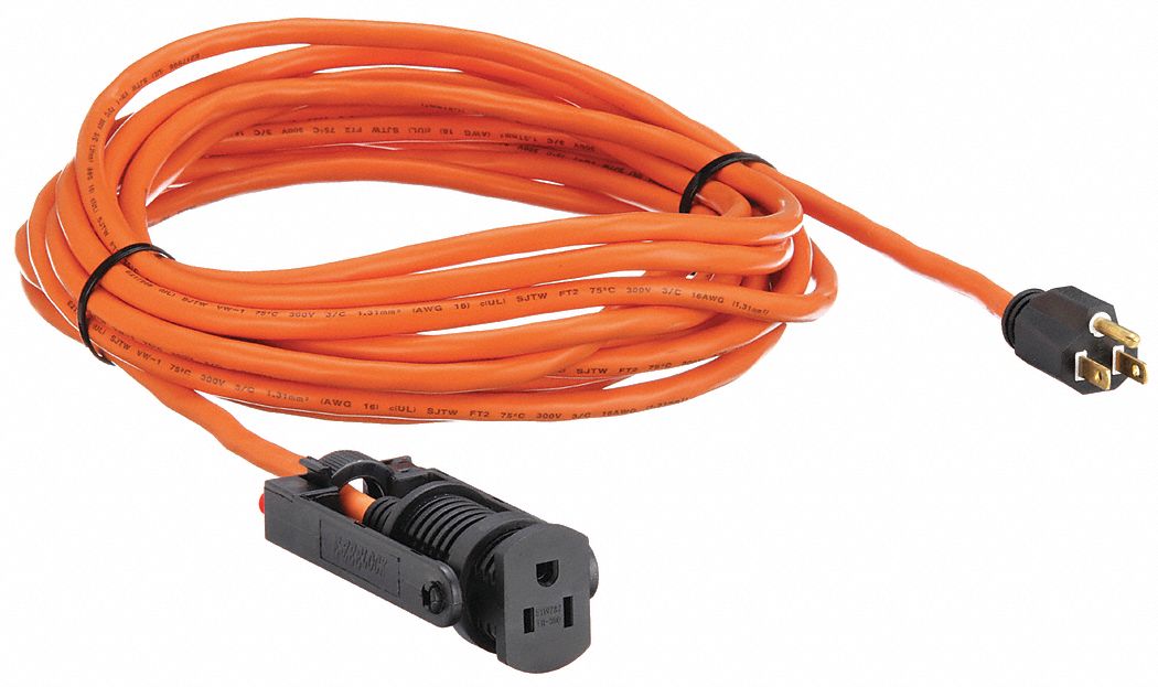 POWER FIRST, 25 ft Cord Lg, 16 AWG Wire Size, Locking Extension Cord ...