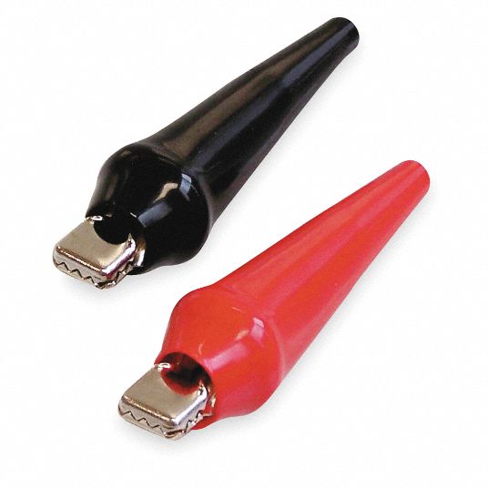 Battery Clip Set, Test and Battery, 1 Red/1 Black, 3/16 in Wire Range ...
