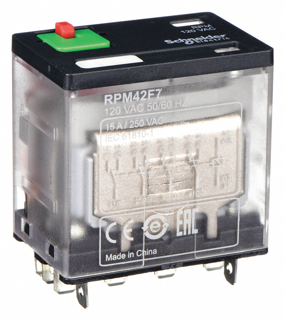 SCHNEIDER, Socket Mounted, 15 A Current Rating, General Purpose Relay ...