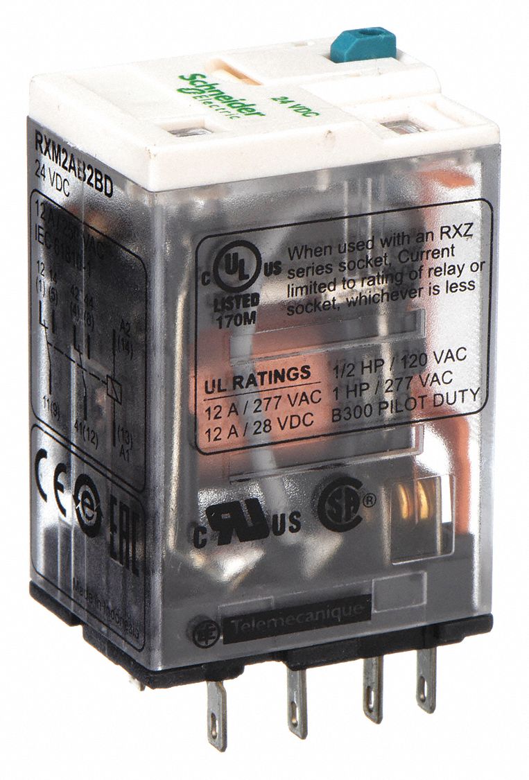 SCHNEIDER, Socket Mounted, 12 A Current Rating, General Purpose Relay ...