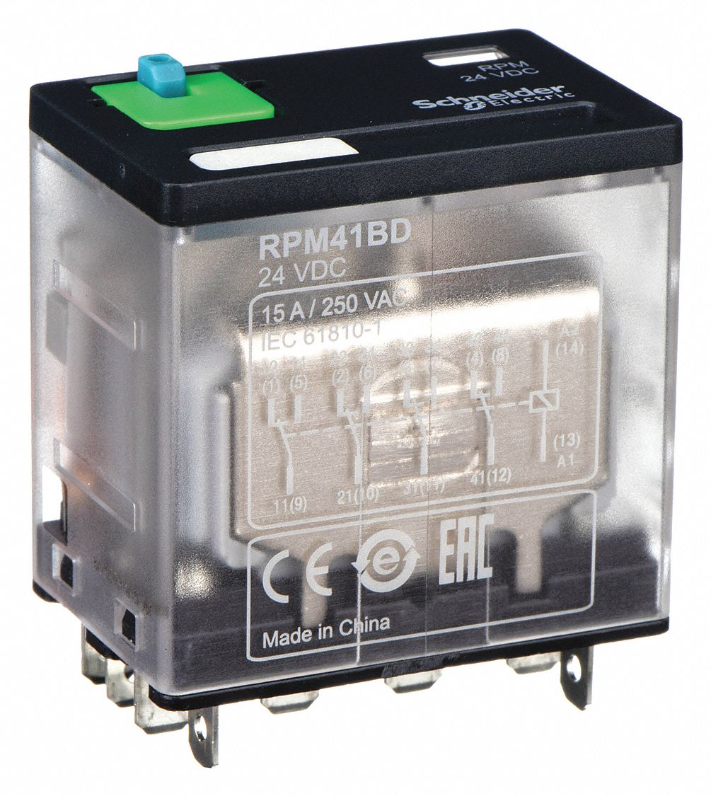 SCHNEIDER, Socket Mounted, 15 A Current Rating, General Purpose Relay ...