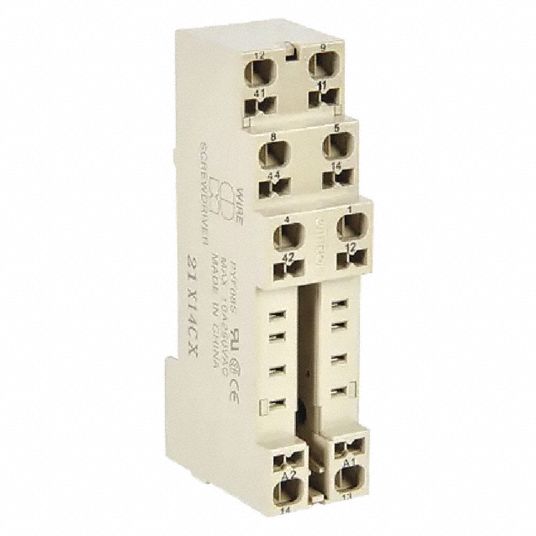 OMRON, 10 A Rating, DIN-Rail Socket Mounting, Relay Socket - 1YAW7 ...