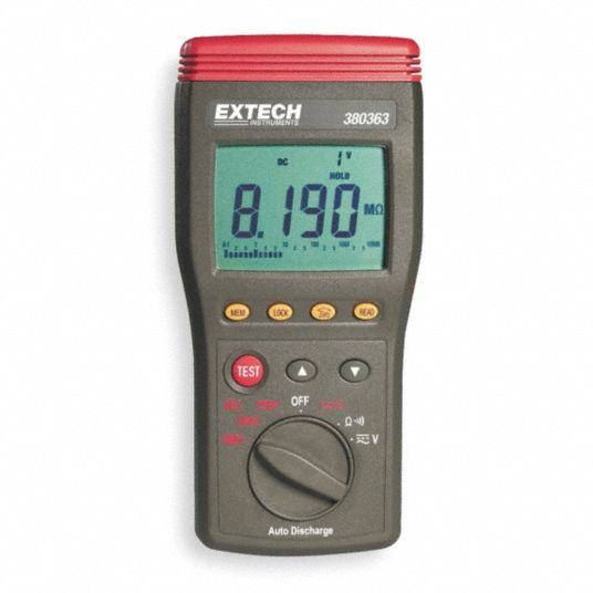 EXTECH, 4 megaohm to 10 gigohm, CAT III 1000V, Megohmmeter - 1YB54 ...