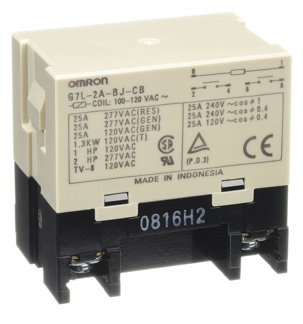 OMRON, Bracket Mounted, 30 A Current Rating, Enclosed Power Relay ...