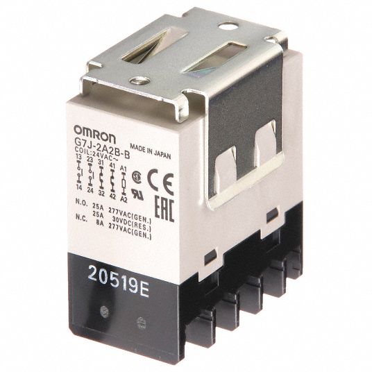 OMRON, Bracket Mounted, 25 A Current Rating, Enclosed Power Relay ...