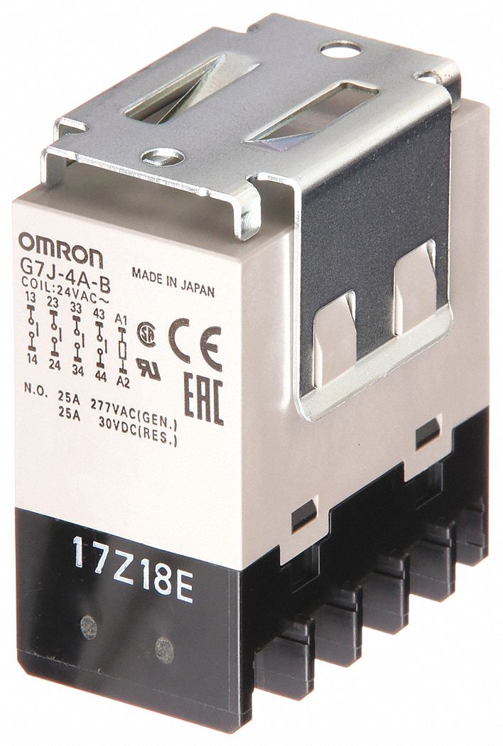OMRON, Bracket Mounted, 25 A Current Rating, Enclosed Power Relay ...