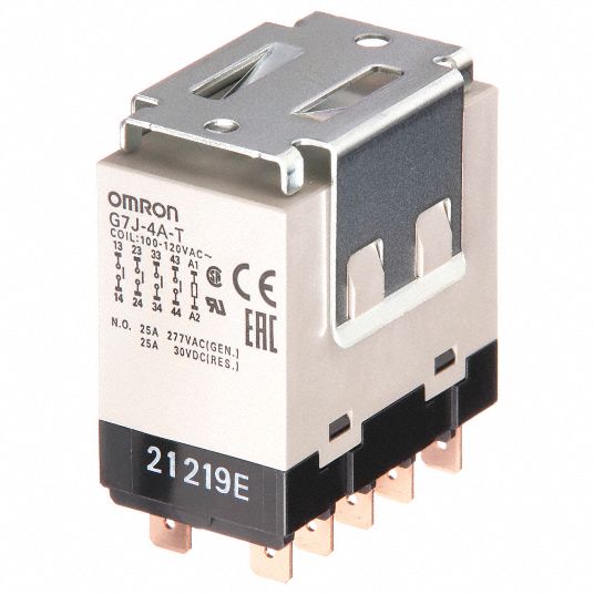 OMRON, Bracket Mounted, 25 A Current Rating, Enclosed Power Relay ...