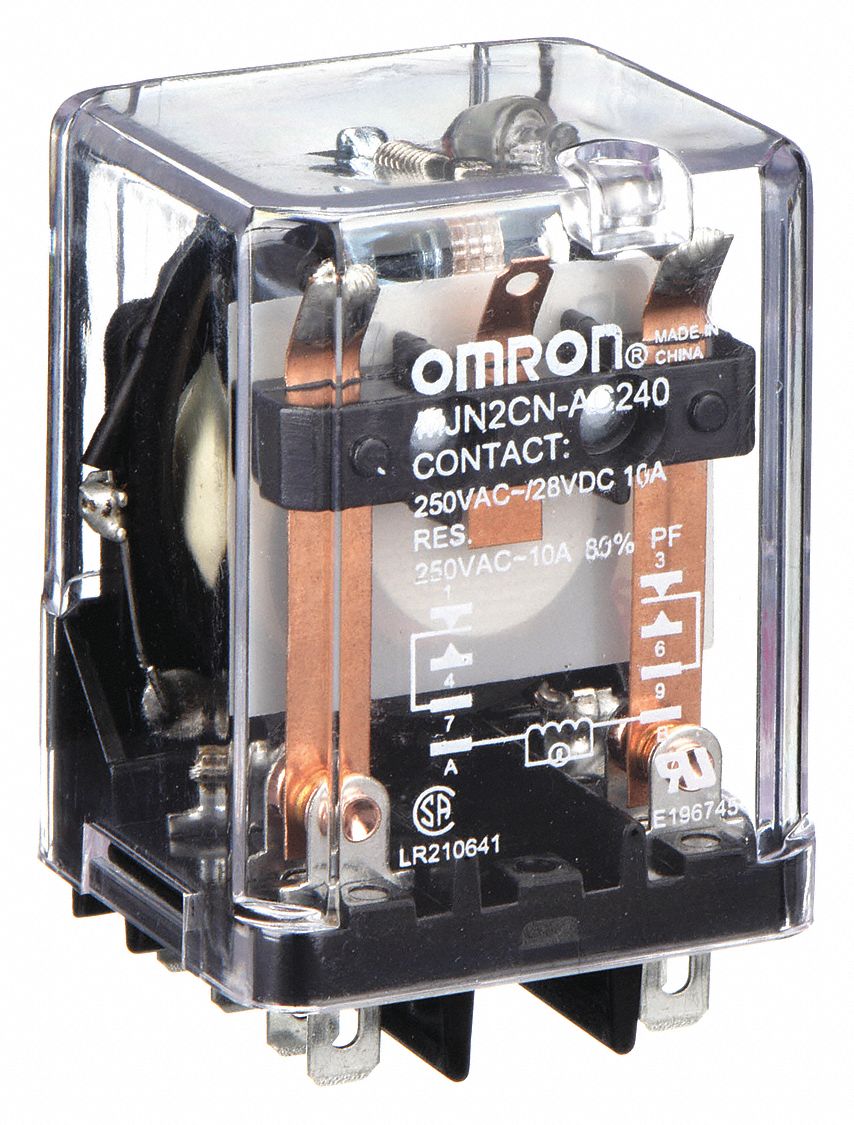 OMRON, Socket Mounted, 10 A Current Rating, General Purpose Relay - 1YCP6|MJN2C-N-AC240 - Grainger