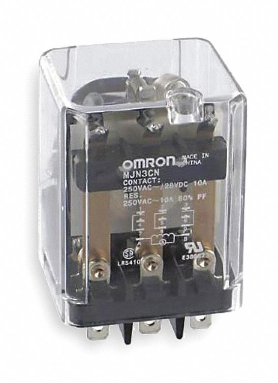 OMRON, Socket Mounted, 10 A Current Rating, General Purpose Relay - 1YCR9|MJN3C-N-DC24 - Grainger