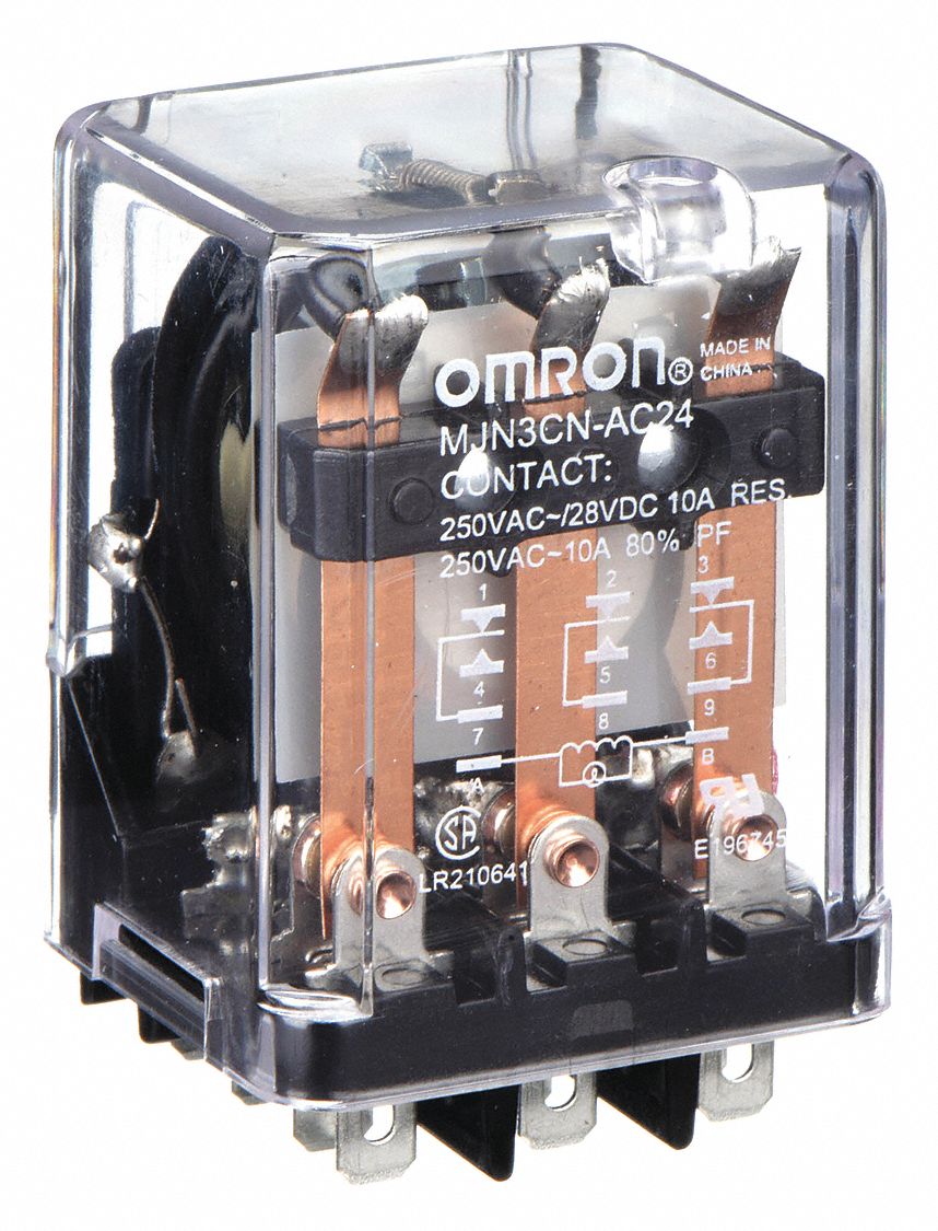 OMRON, Socket Mounted, 10 A Current Rating, General Purpose Relay - 1YCT1|MJN3C-N-AC24 - Grainger