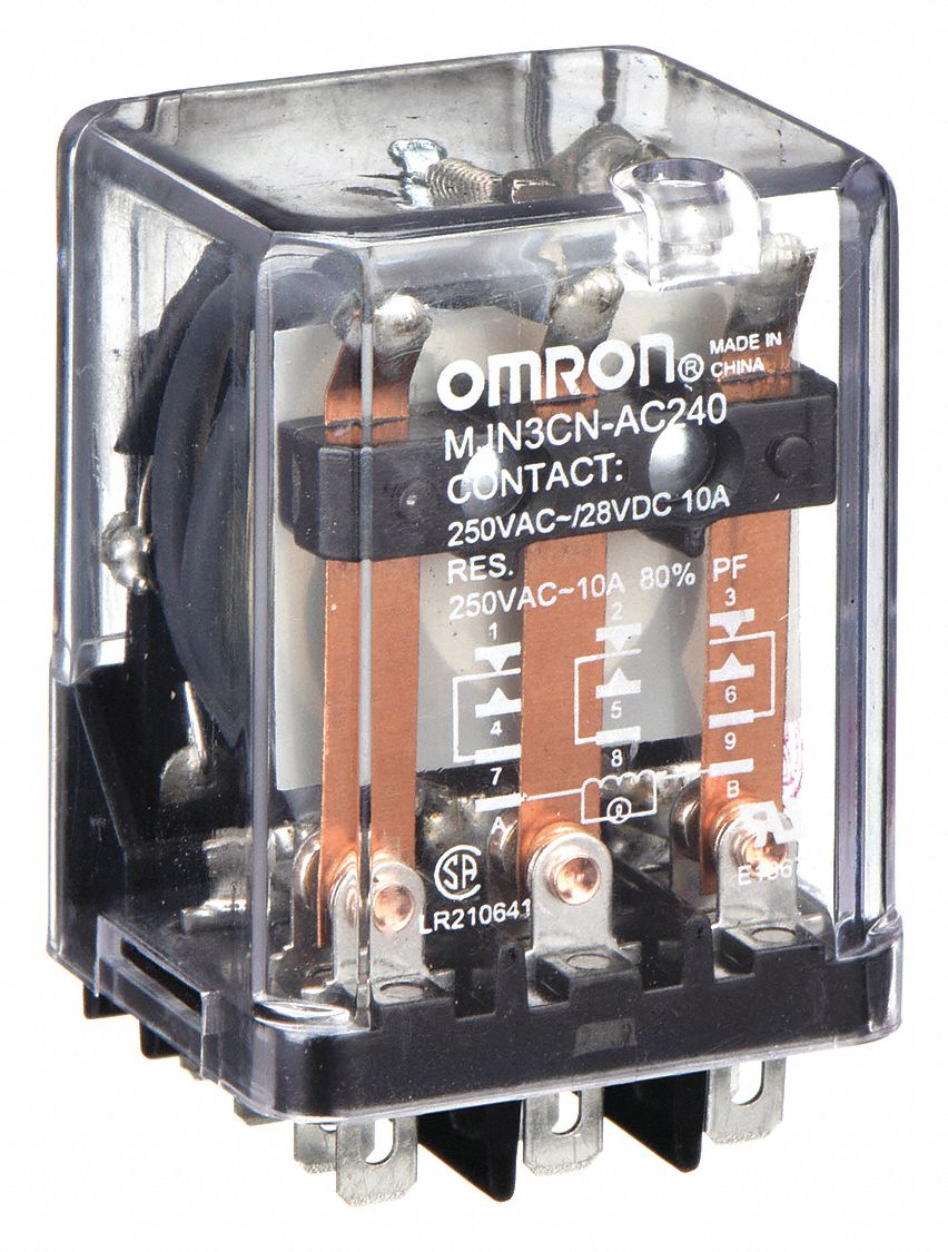 OMRON, Socket Mounted, 10 A Current Rating, General Purpose Relay - 1YCT2|MJN3C-N-AC240 - Grainger