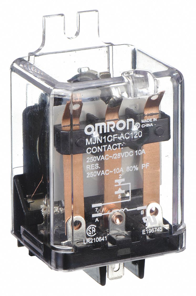 OMRON, Surface (Side Flange) Mounted, 10 A Current Rating, Flange Mount Relay - 1YCU7|MJN1CF ...