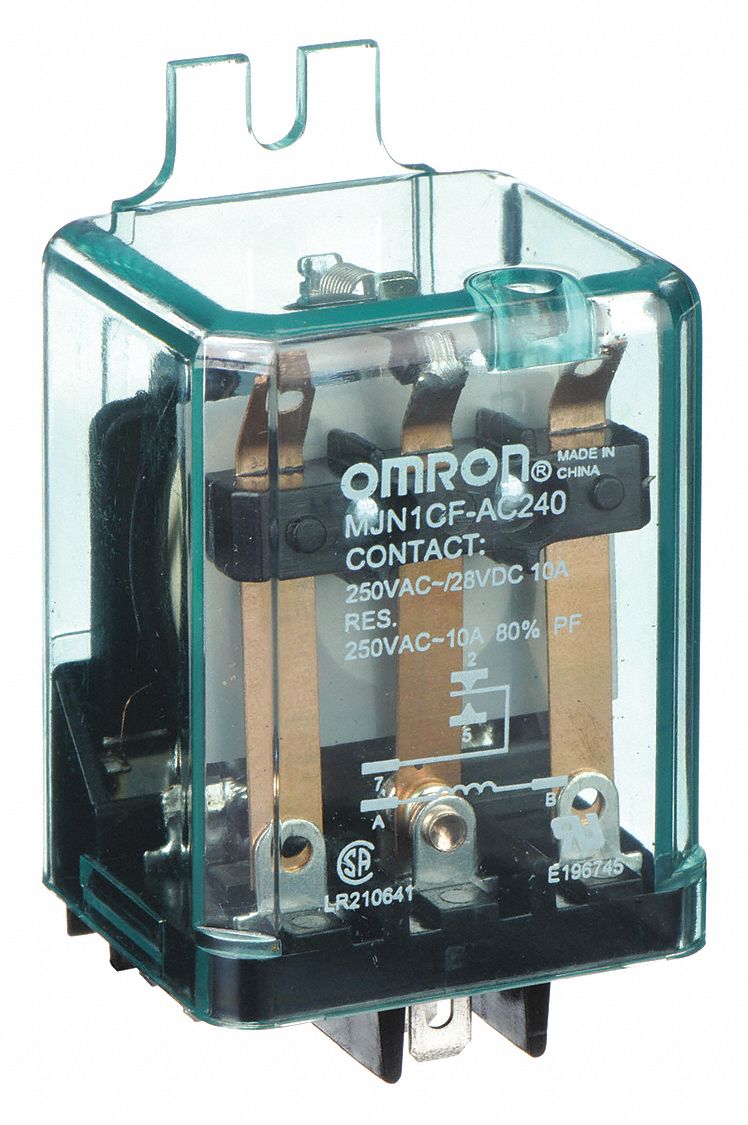 OMRON, Surface (Side Flange) Mounted, 10 A Current Rating, Flange Mount Relay - 1YCU8|MJN1CF ...