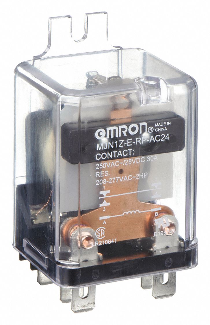 OMRON, Surface (Side Flange) Mounted, 30 A Current Rating, Flange Mount Relay - 1YCV2|MJN1Z-E-RP ...