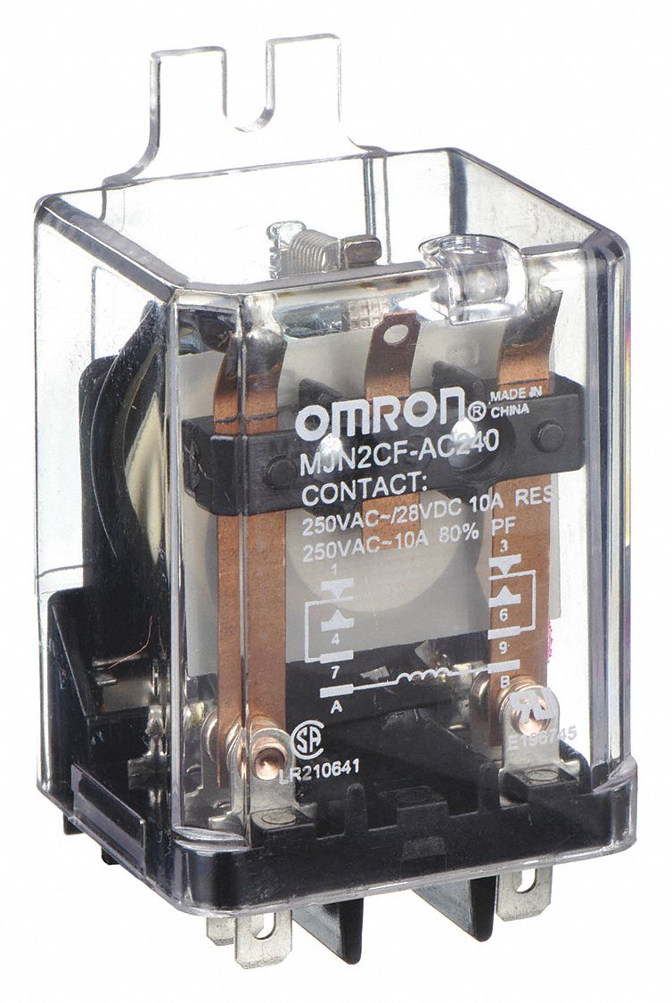 OMRON, Surface (Side Flange) Mounted, 10 A Current Rating, Flange Mount Relay - 1YCW1|MJN2CF ...