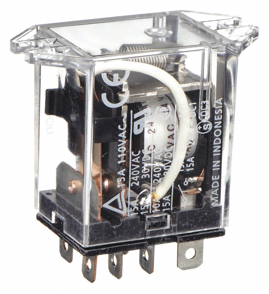 OMRON, Surface (Top Flange) Mounted, 15 A Current Rating, Flange Mount Relay - 1YCY7|LY1F-AC24 ...