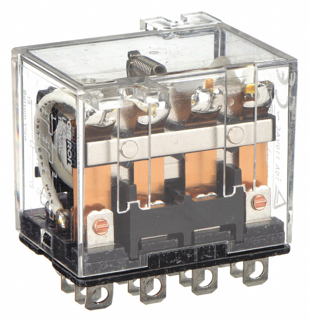 OMRON, Surface (Top Flange) Mounted, 10 A Current Rating, Flange Mount ...