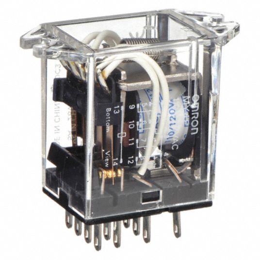 OMRON, Surface (Top Flange) Mounted, 3 A Current Rating, Flange Mount Relay - 1YDC4|MY4F-AC110 ...
